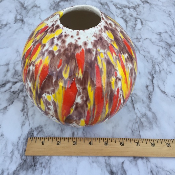 Vintage | Accents | Vintage 7s Hand Painted Splatter Painted Vase ...